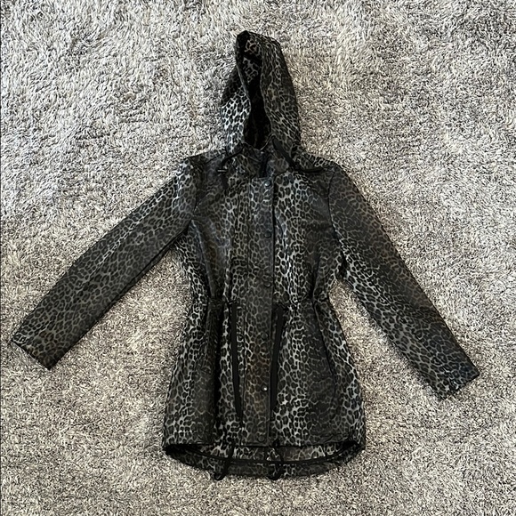Aqua | Jackets & Coats | Aqua Leopard Print Hooded Rain Jacket | Poshmark